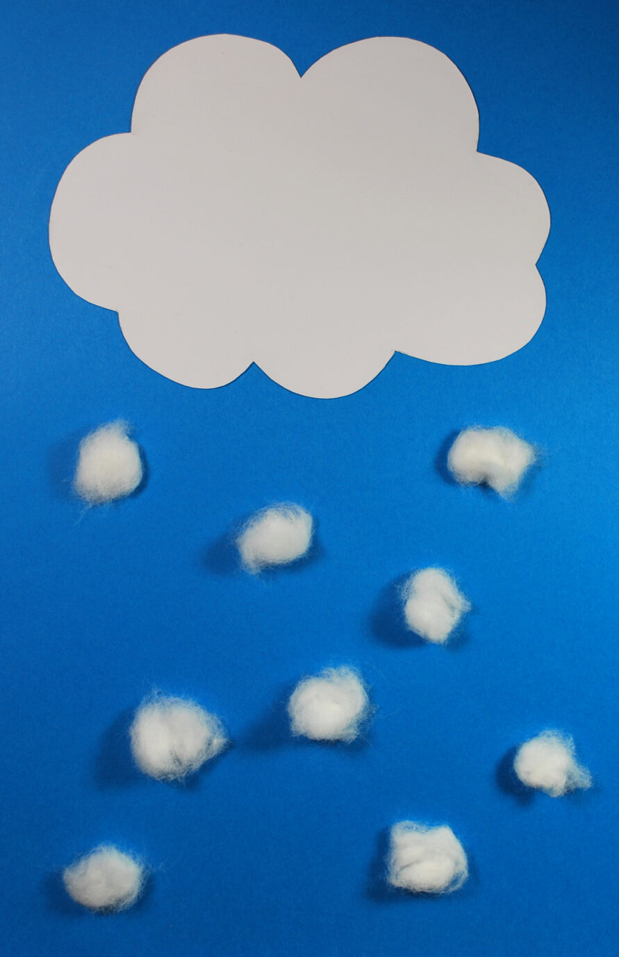 Schneewolke basteln - Kinderspiele-Welt.de